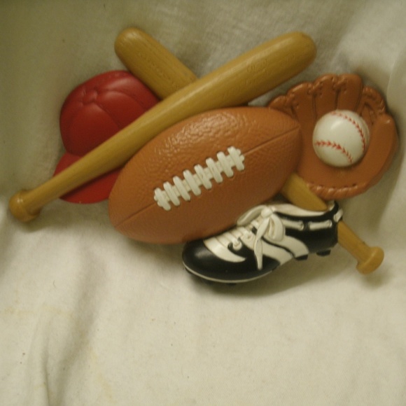 Burwood Products | Accents | Vintage Football Baseball Cast Resin Wall ...